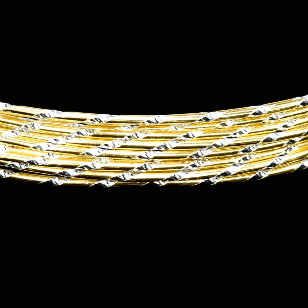 Aluminium Diamond Cut Wire - Lt. Gold (2.0mm x 5m)