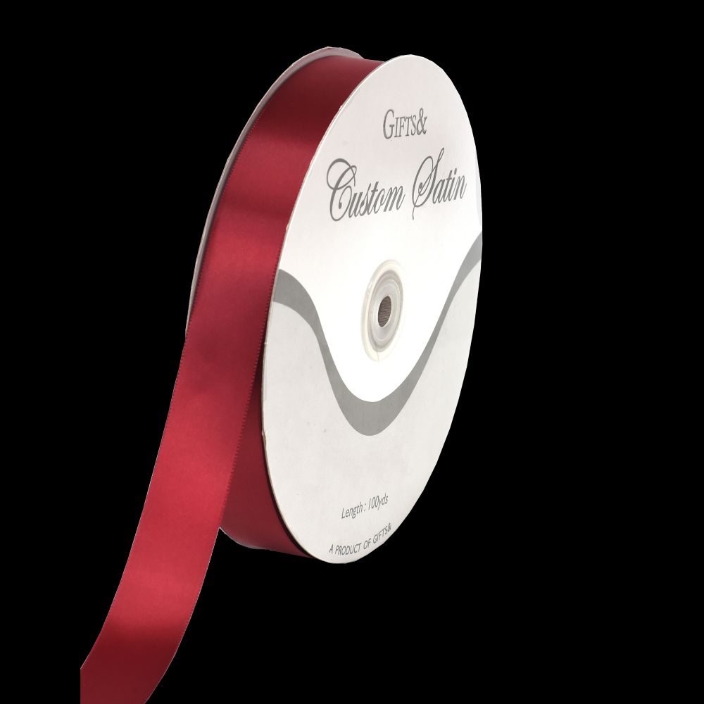 25mm Satin Ribbon - Sherry 100yds/roll