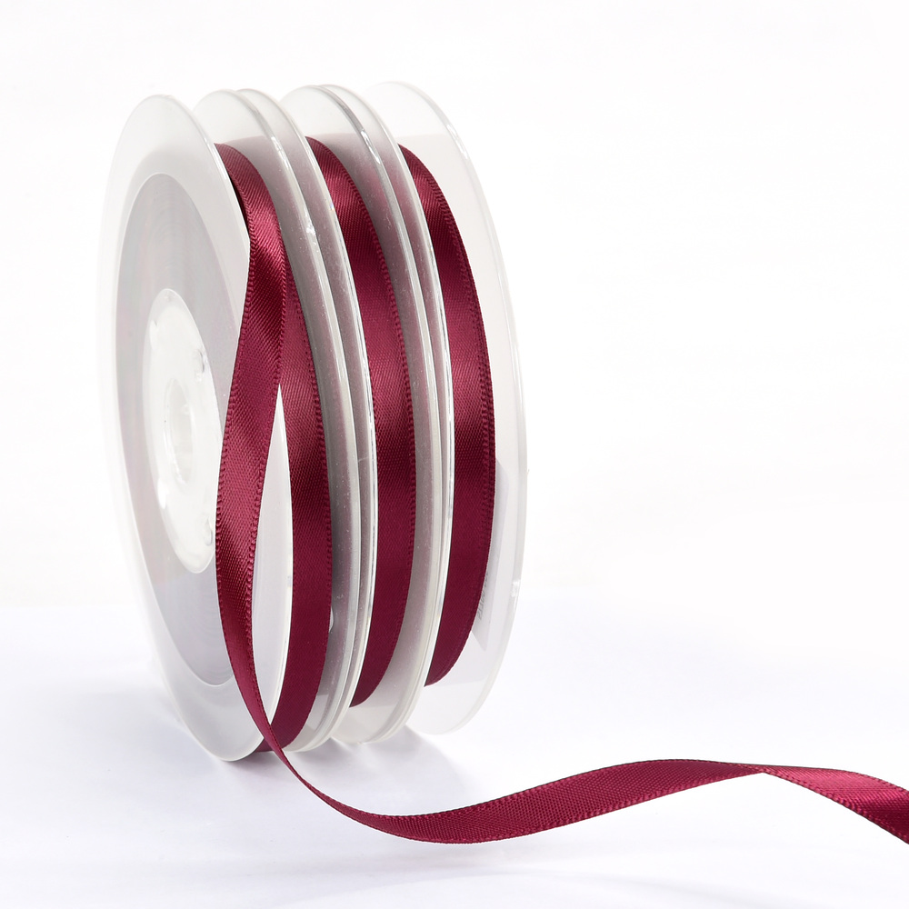 9mm Satin Ribbon - Wine 20yds/roll