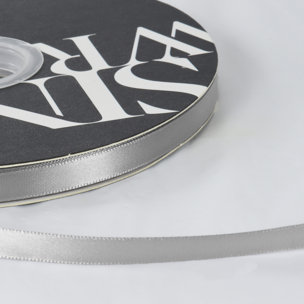 10mm Satin Ribbon - #124 Silver 100yds/roll