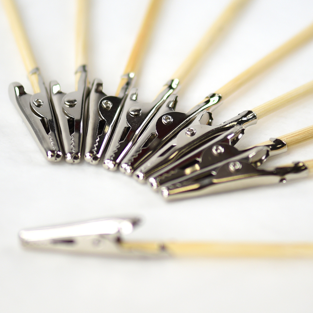 Bamboo Stick Card Holders with Metal Clip - 20's / Pkt. Length 31cm